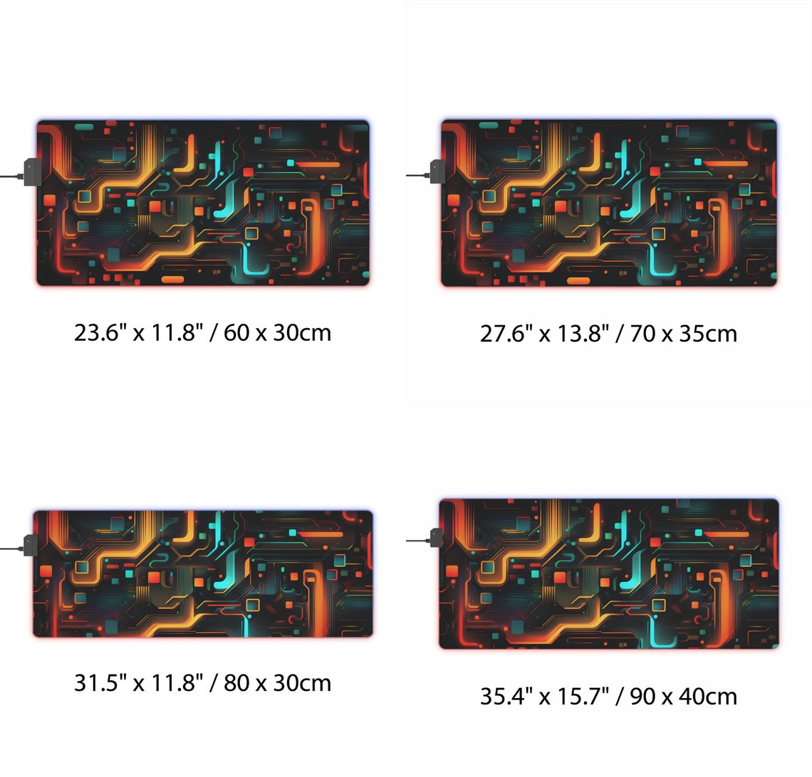 Tech LED Gaming Mouse Pad, Gaming Desk Mat RGB LED, Xxl Mousepad ...