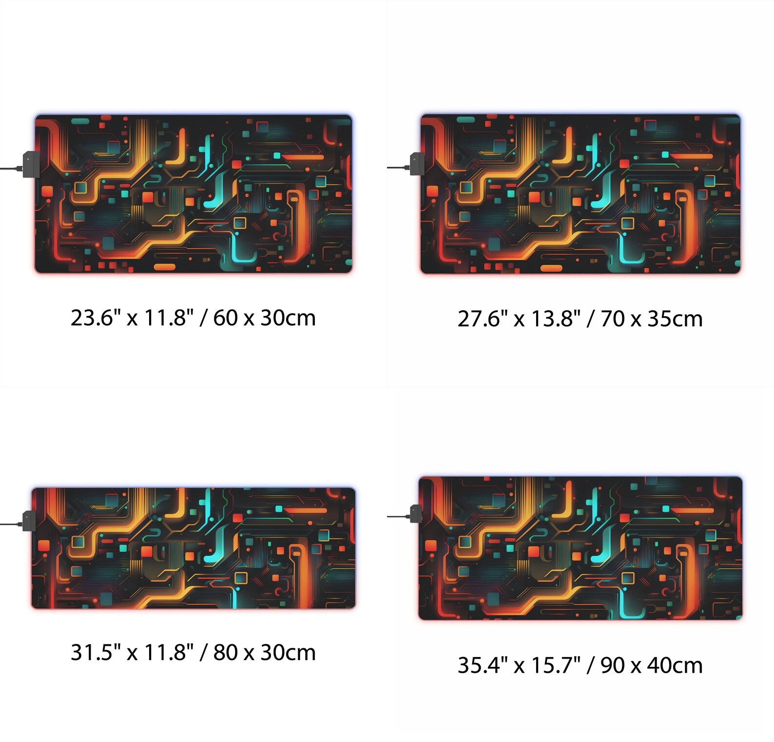 Tech LED Gaming Mouse Pad, Gaming Desk Mat RGB LED, Xxl Mousepad ...
