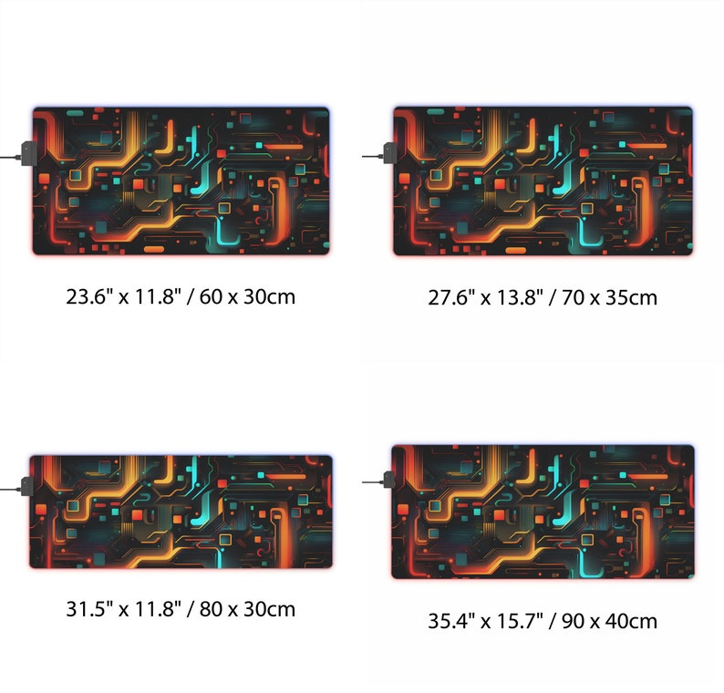 Tech LED Gaming Mouse Pad, Gaming Desk Mat RGB LED, Xxl Mousepad ...