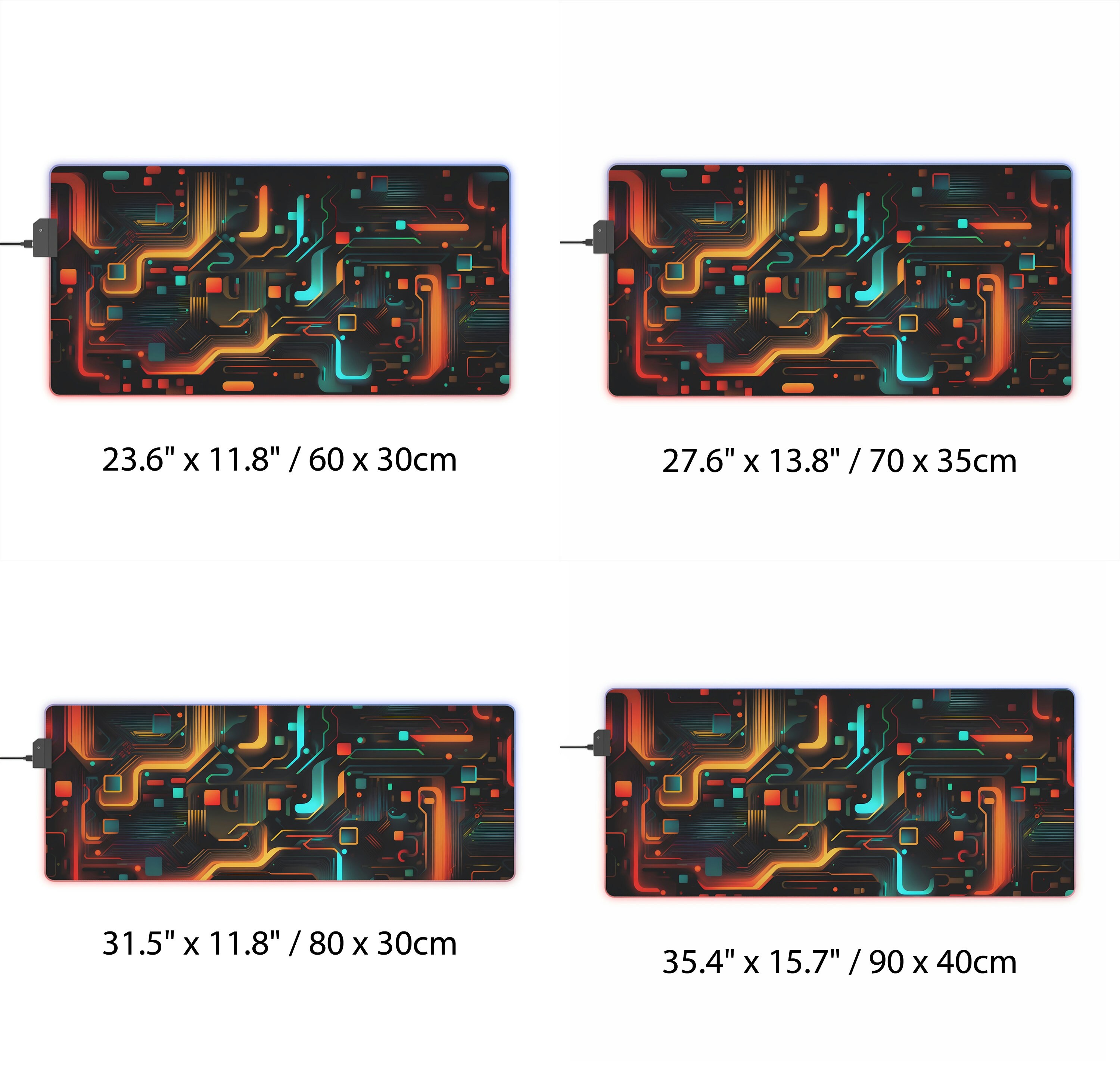 Tech LED Gaming Mouse Pad, Gaming Desk Mat RGB LED, Xxl Mousepad ...