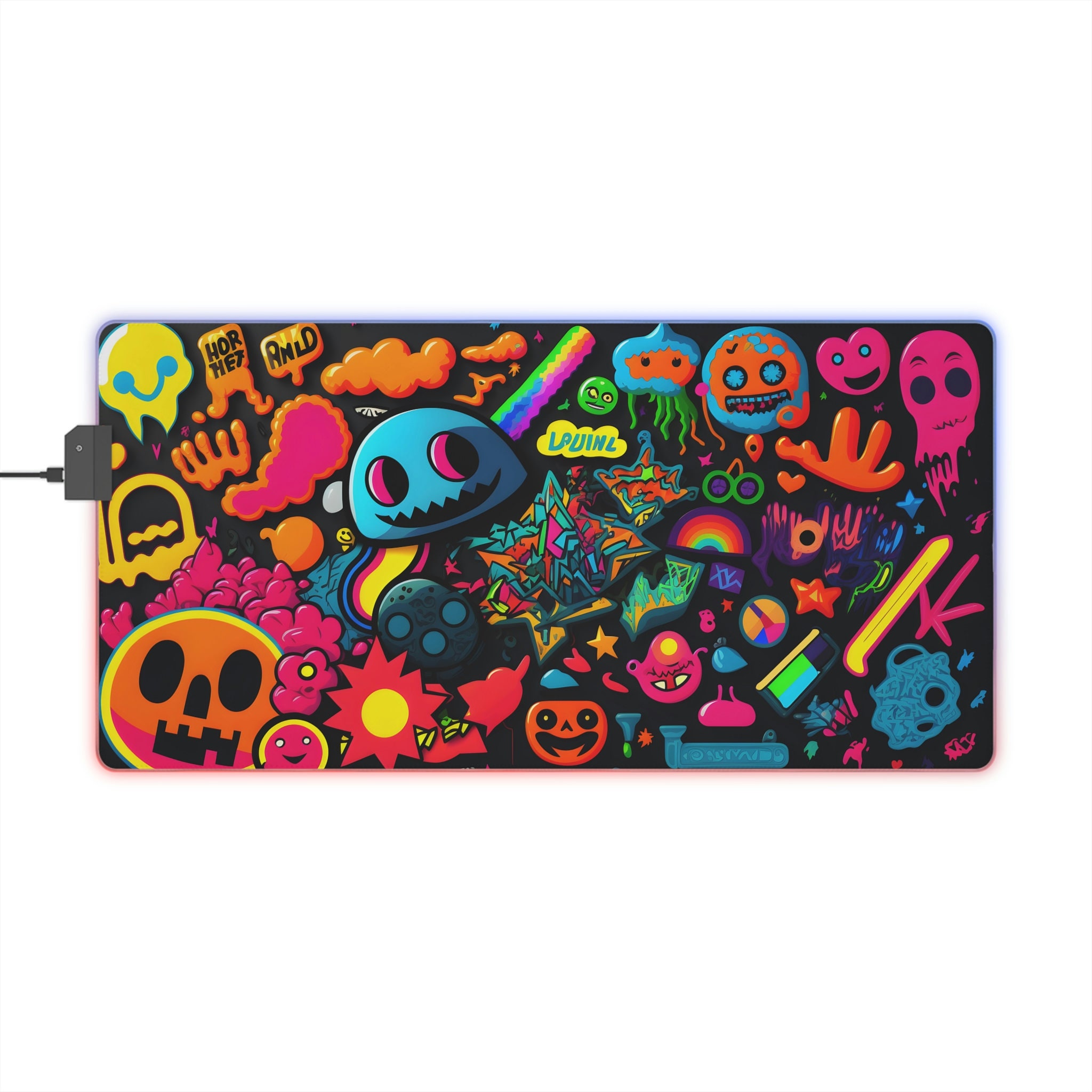 Graffiti LED Gaming Mouse Pad, Gaming Desk Mat RGB LED, Xxl Mousepad ...