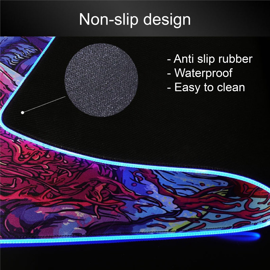 Tech LED Gaming Mouse Pad, Gaming Desk Mat RGB LED, Xxl Mousepad ...