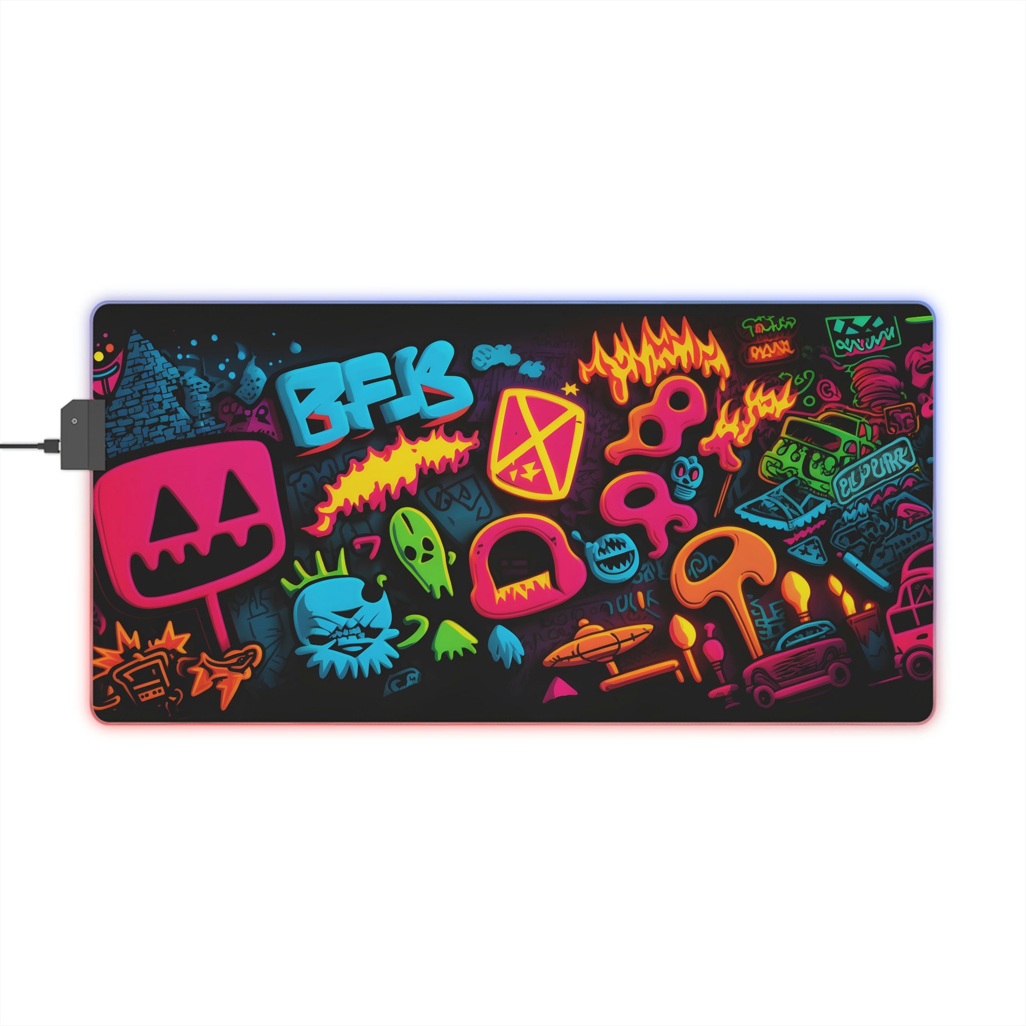 Cool Graffiti LED Gaming Mouse Pad, Gaming Desk Mat RGB LED, Xxl ...