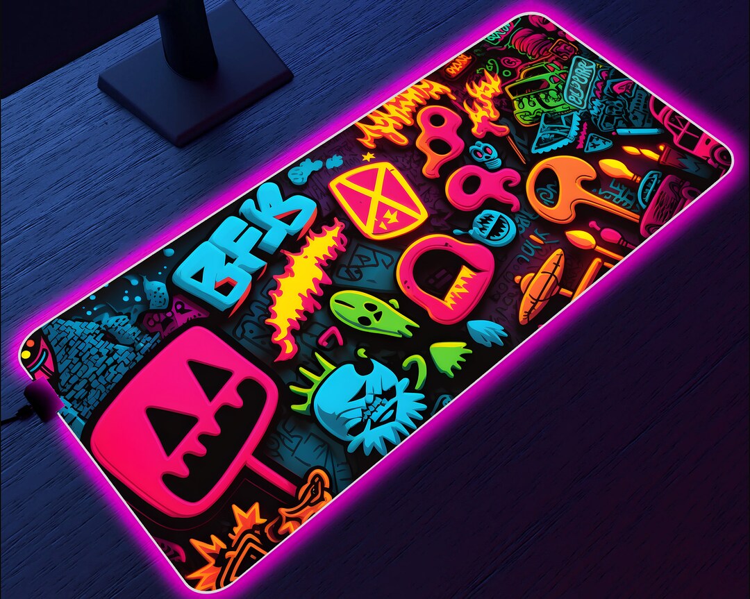 Cool Graffiti LED Gaming Mouse Pad, Gaming Desk Mat RGB LED, Xxl ...