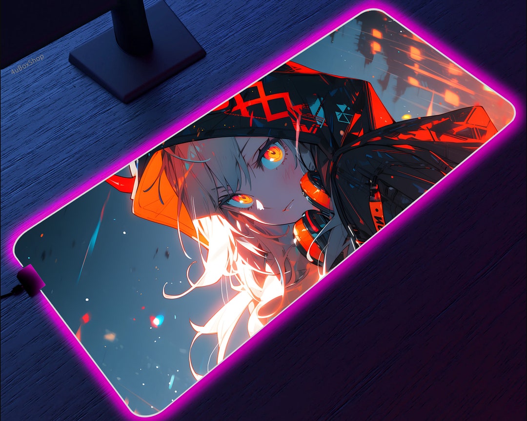 Fire Girl LED Gaming Mousepad, Customizable RGB Lighting, Smooth ...