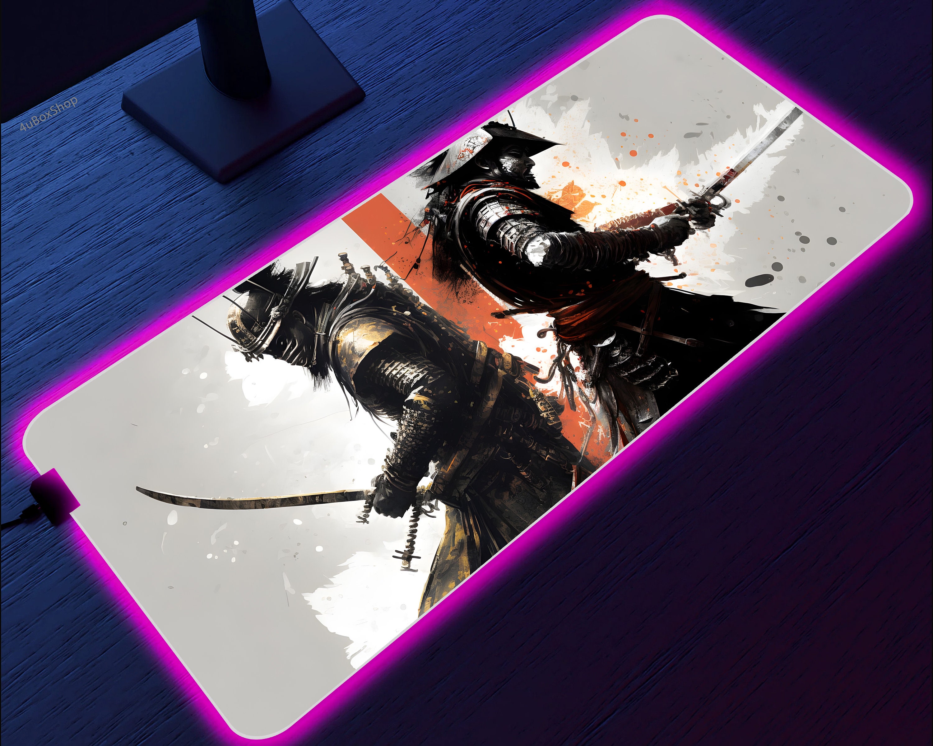 Samurai RGB LED Gaming Mousepad: Customizable Lighting, Smooth Surface ...