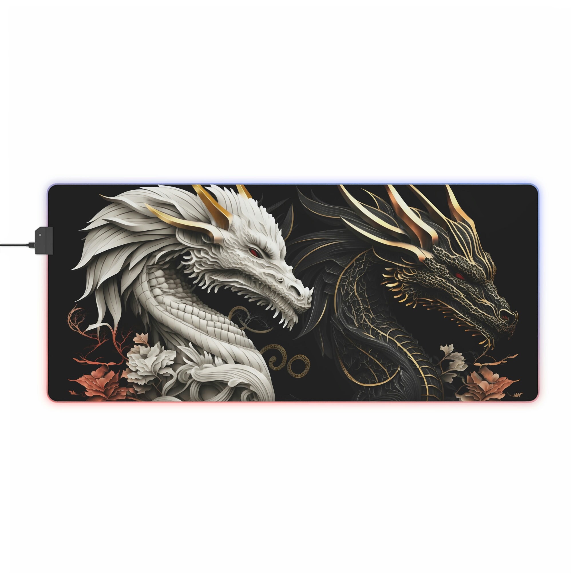 Japanese Dragon LED Gaming Mouse Pad, Gaming Desk Mat RGB LED, Xxl ...