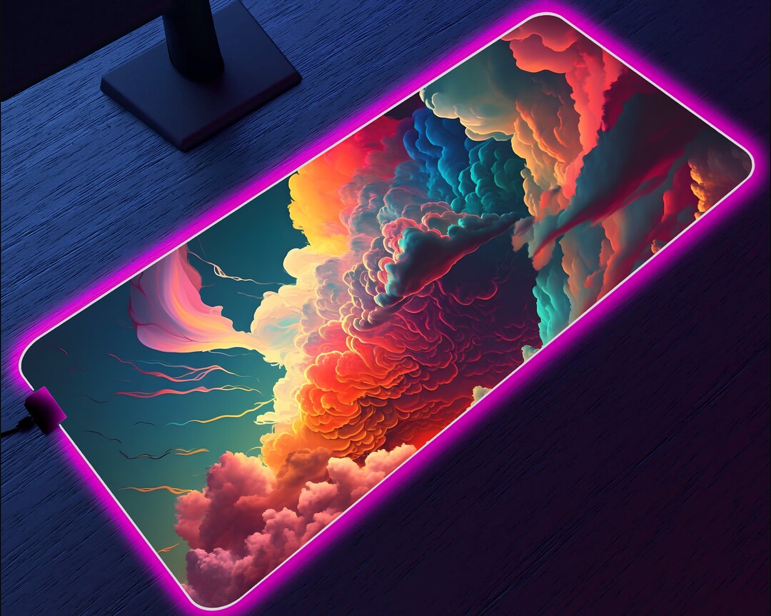 Clouds LED Gaming Mouse Pad, Gaming Desk Mat RGB LED, Xl Mousepad ...