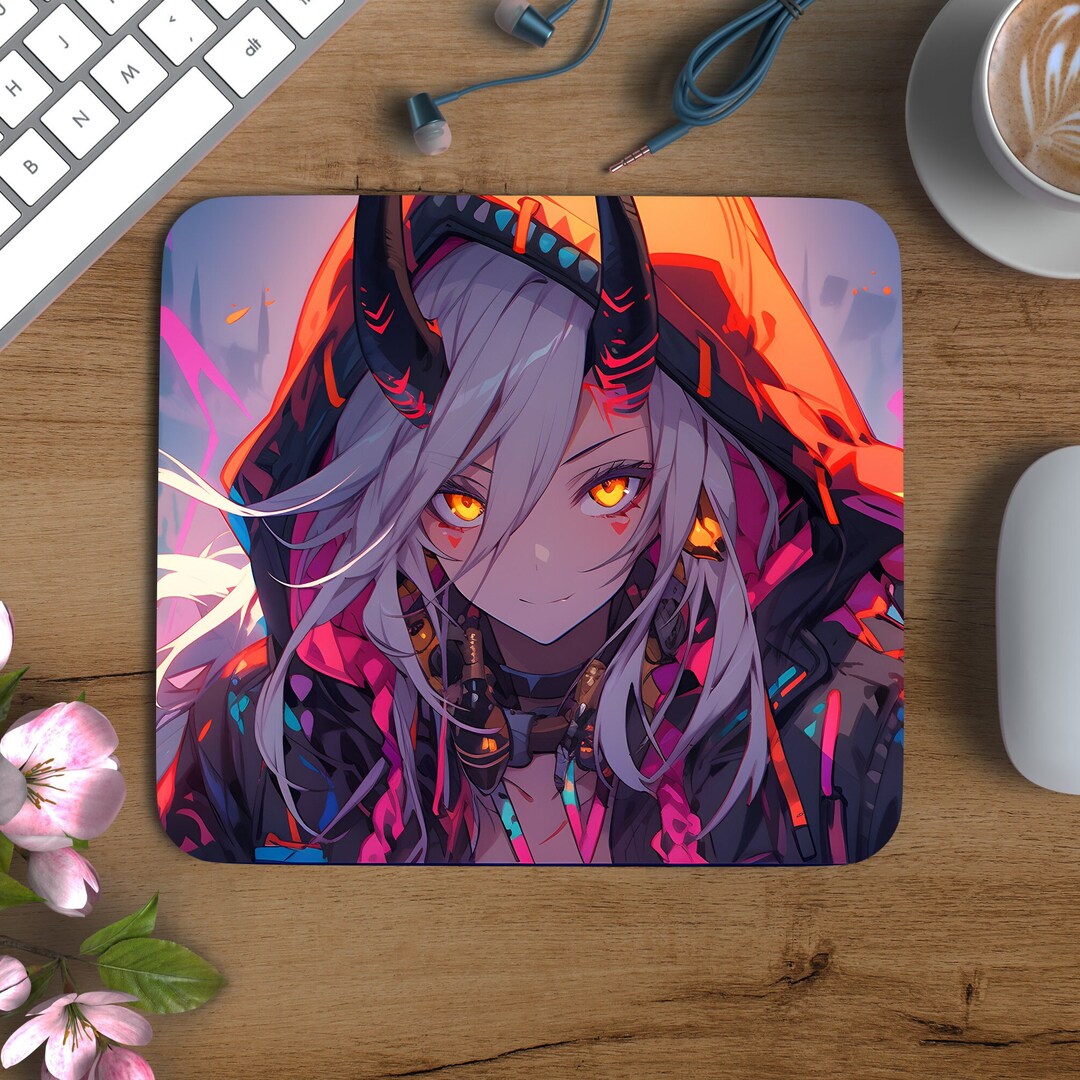 Devil Anime Girl Mousepad, Small Desk Mat, for Work and Gaming, Non ...
