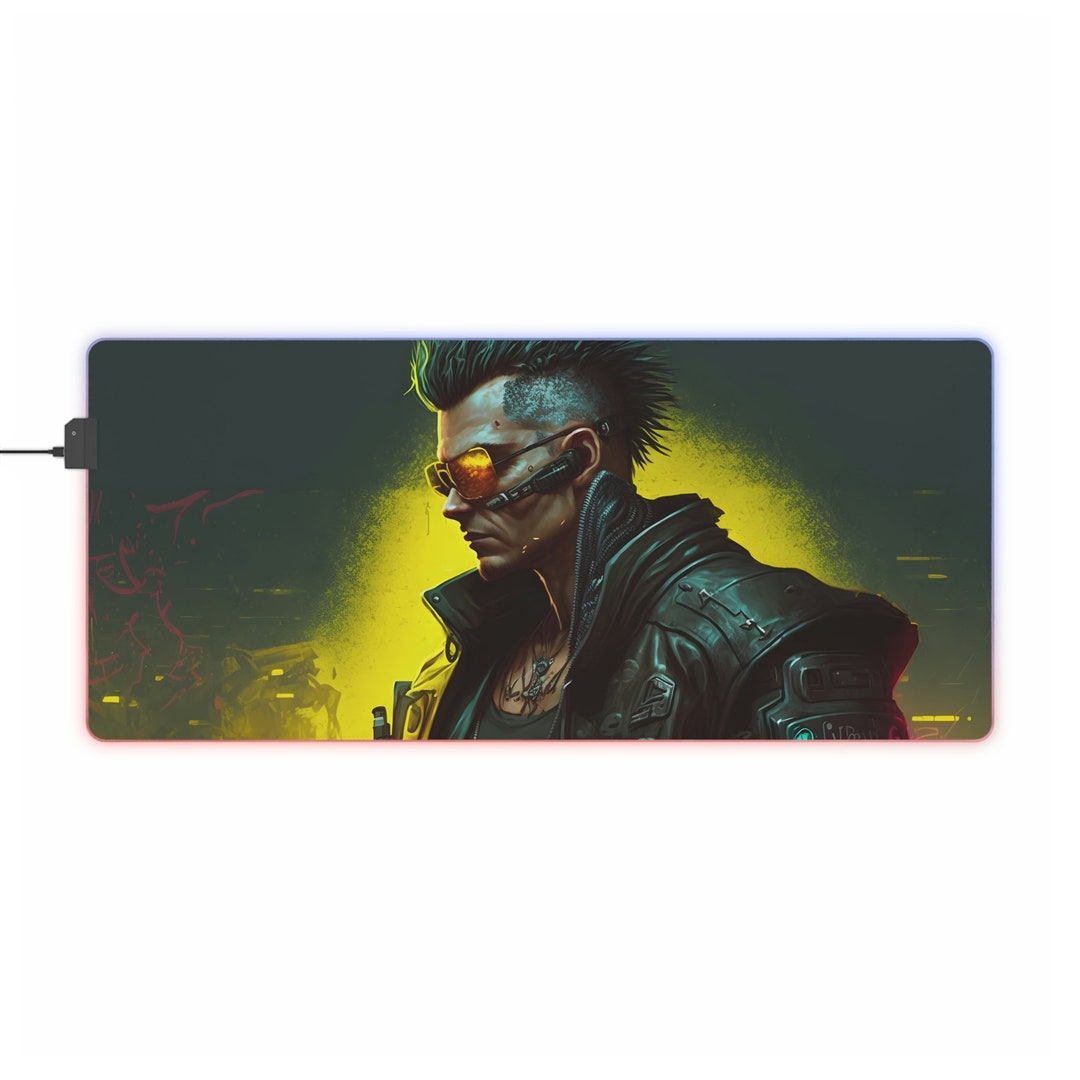 Cyberpunk LED Gaming Mousepad Cyberpunk Man Gaming Mat RGB - Etsy