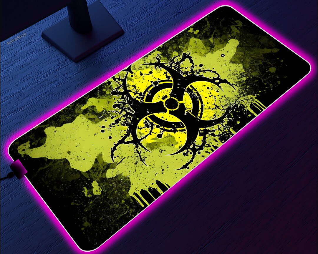 Biohazard RGB LED Gaming Mousepad: Customizable Lighting, Smooth ...