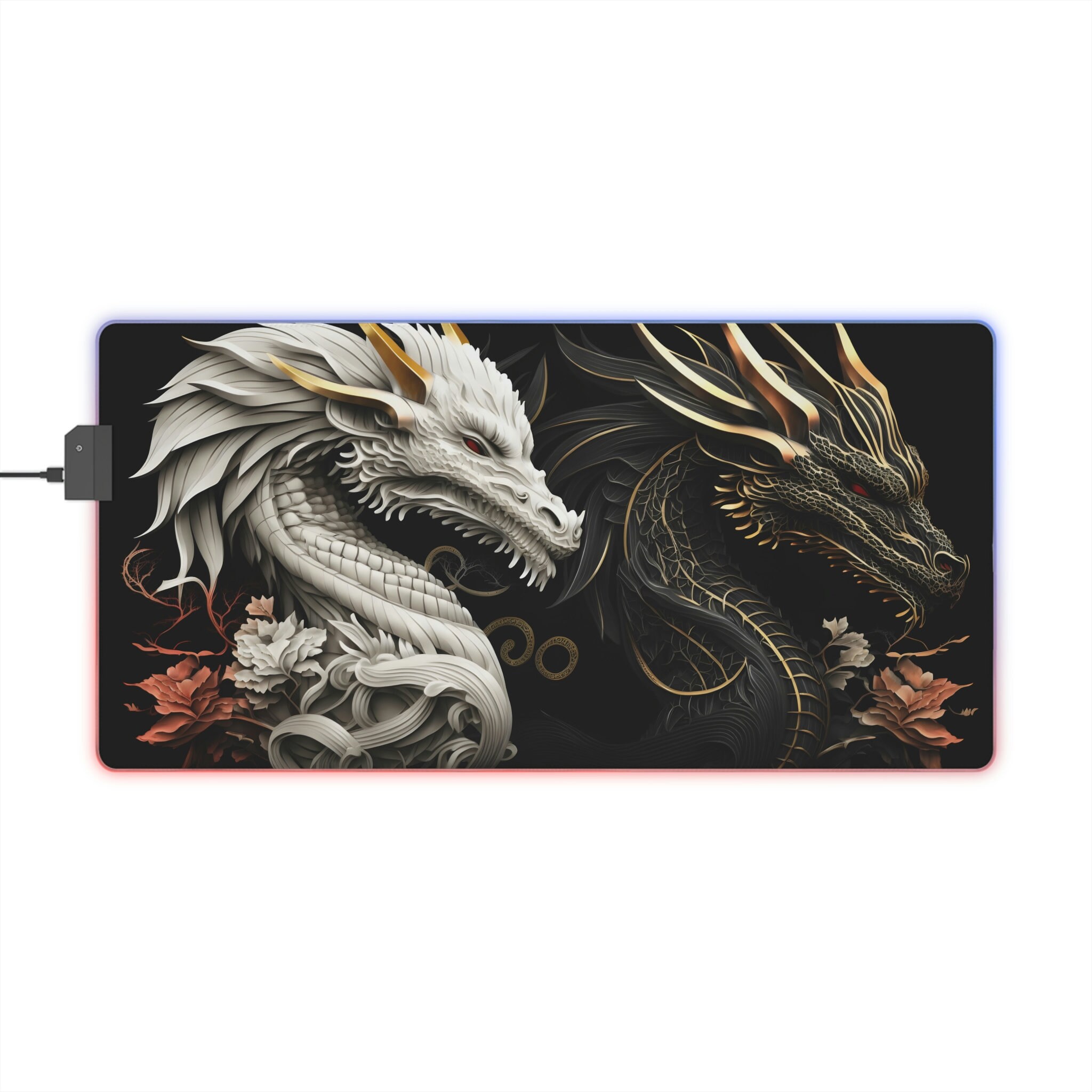 Japanese Dragon LED Gaming Mouse Pad, Gaming Desk Mat RGB LED, Xxl ...