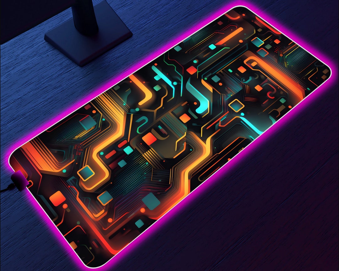 Tech LED Gaming Mouse Pad, Gaming Desk Mat RGB LED, Xxl Mousepad ...