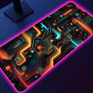 Tech LED Gaming Mouse Pad, Gaming Desk Mat RGB LED, Xxl Mousepad ...