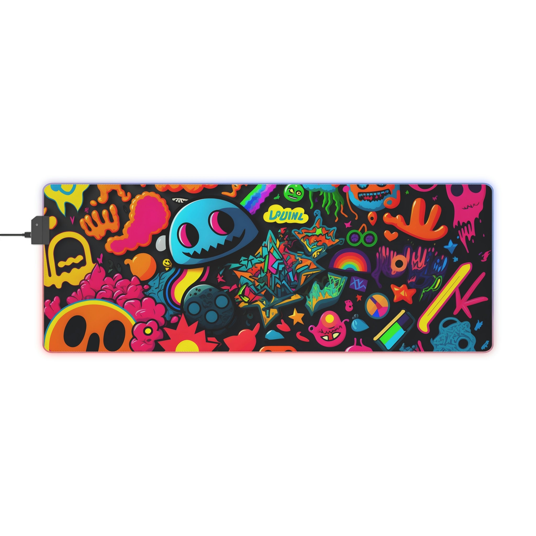 Graffiti LED Gaming Mouse Pad, Gaming Desk Mat RGB LED, Xxl Mousepad ...
