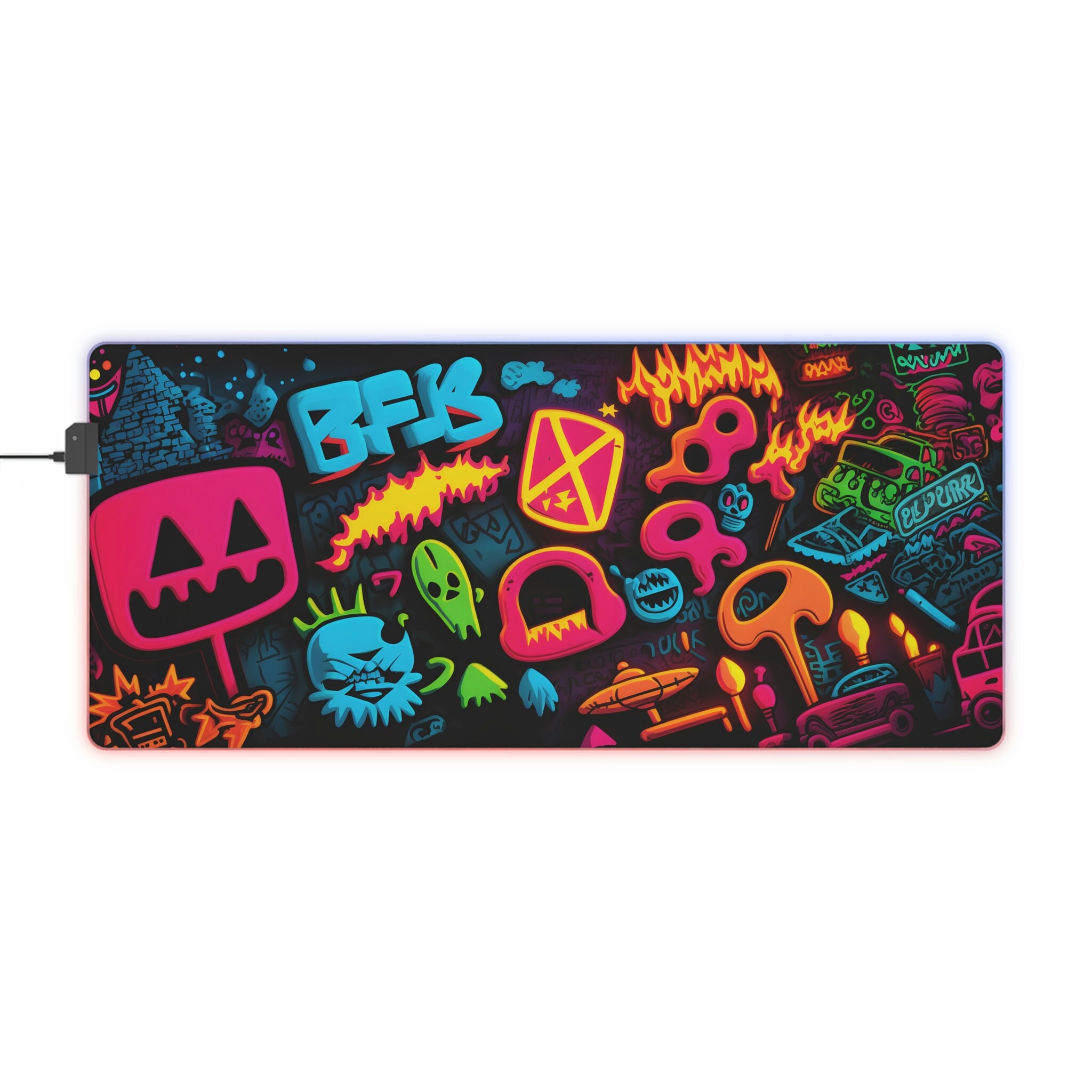 Cool Graffiti LED Gaming Mouse Pad, Gaming Desk Mat RGB LED, Xxl ...