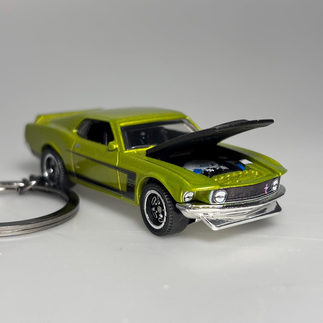 1969 Ford Mustang Boss 302 Keychain, Diecast Car Keychain - Etsy