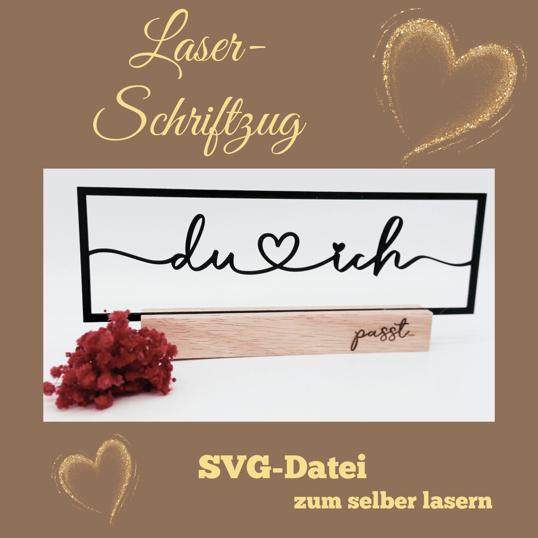Block Lettering "you and I, Fits" as SVG File for Lasering Yourself ...