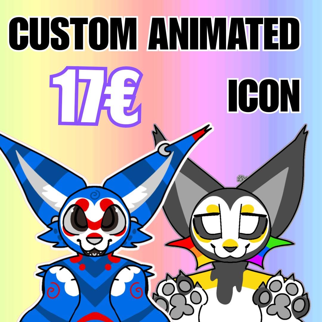 Custom Animated Furry Icon, Furry, Fursona, Gift. MESSAGE BEFORE BUYING ...