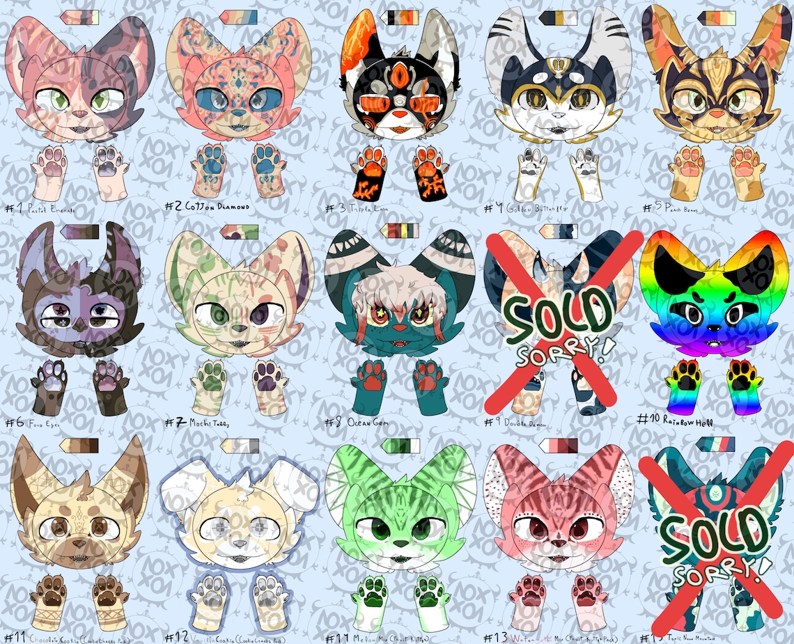 Furry Adopt OC Kemono Style Paws and Head - Etsy