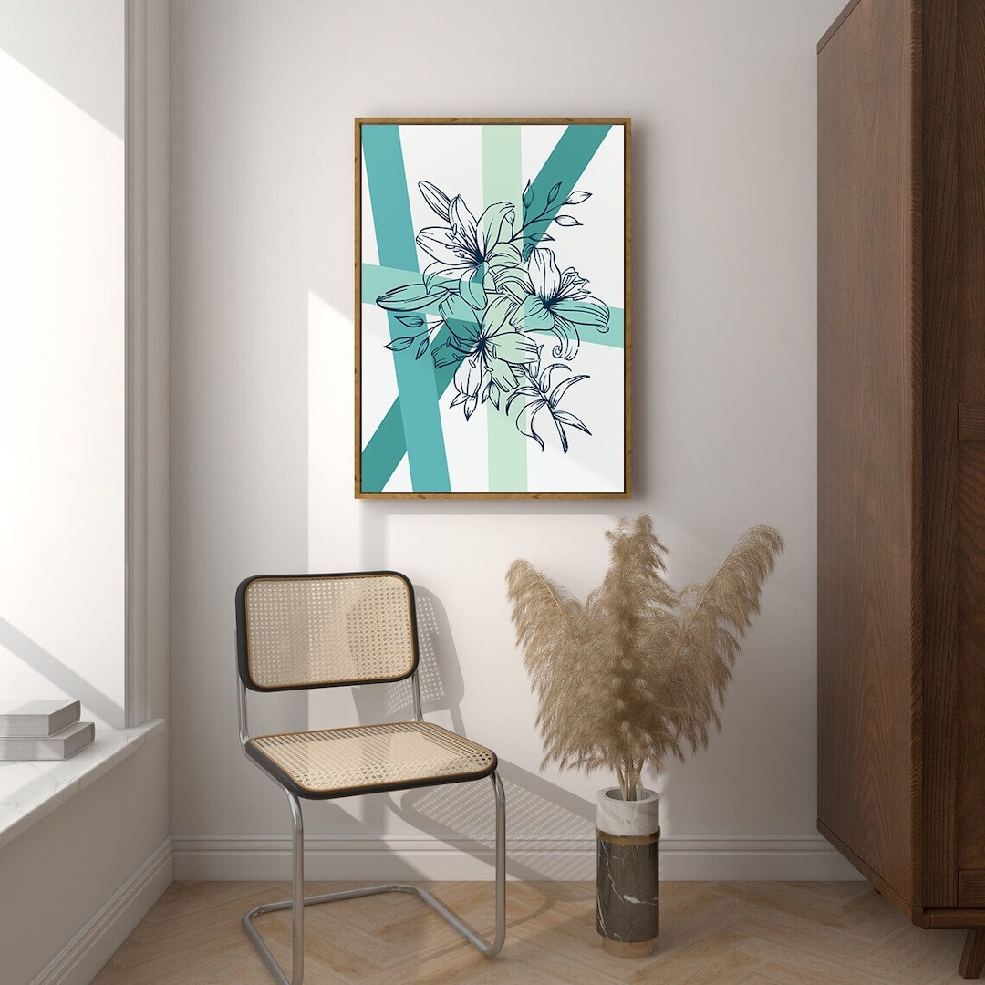 Abstract Botanical Flowers Poster, Digital Download Wall Print, Flowers ...