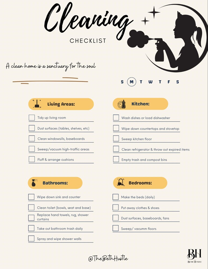 Cleaning Checklist - Etsy