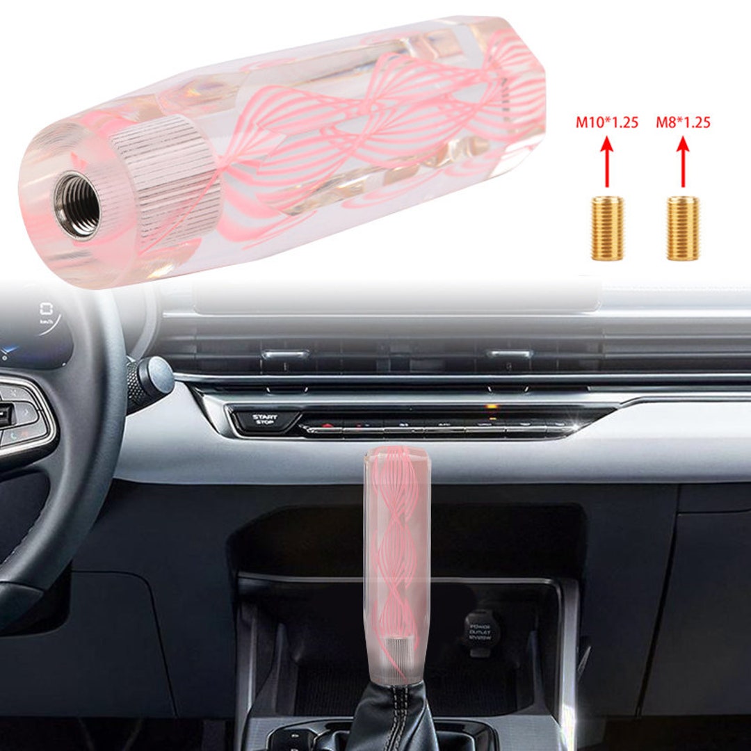 Universal JDM Pink S Line Crystal Transparent Manual Gear Stick Shift ...