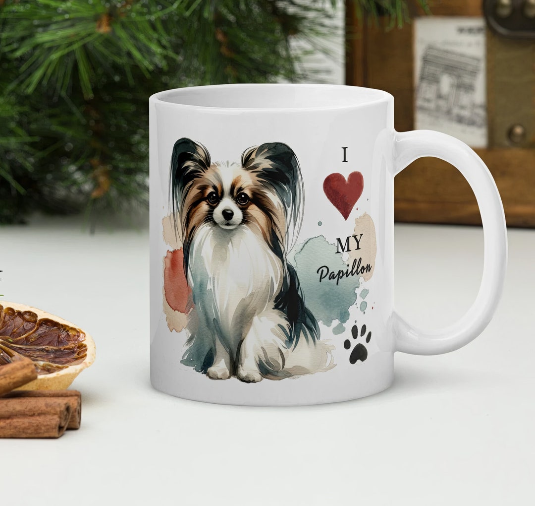 Papillon Dog Mug - Cute Papillon Gift for Dog Lovers - Ceramic Coffee ...