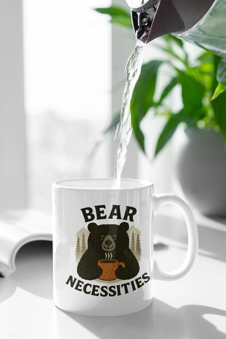 Bear Coffee Mug, Rustic Wildlife Camping Design, Nature Lover Gift - Etsy