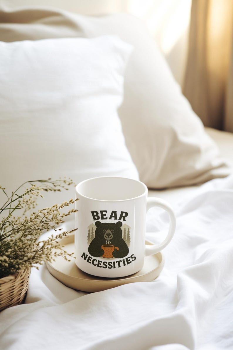 Bear Coffee Mug, Rustic Wildlife Camping Design, Nature Lover Gift - Etsy