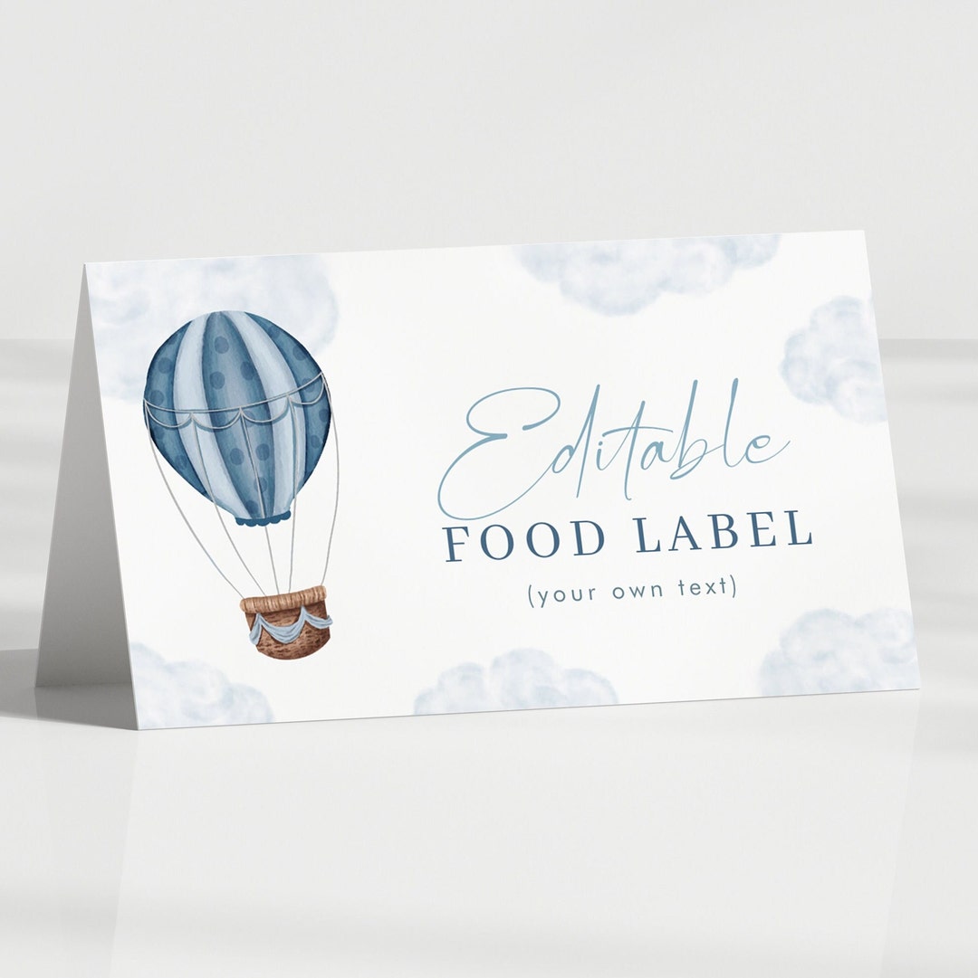 Editable Food Label Tent Card Printable Template, Onederful World ...