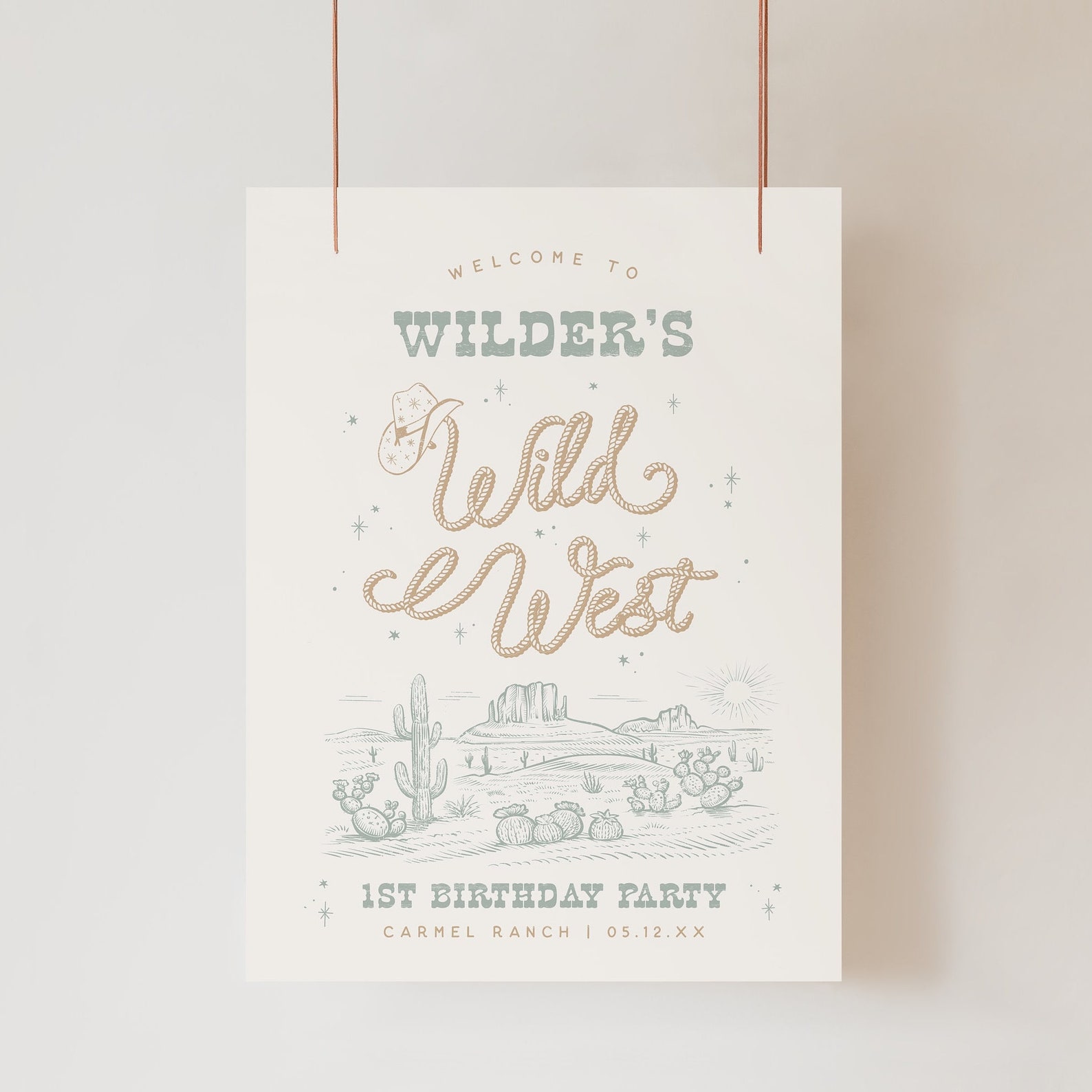 Wild West Welcome Sign Cowboy Birthday Sign First Rodeo Retro Rodeo ...