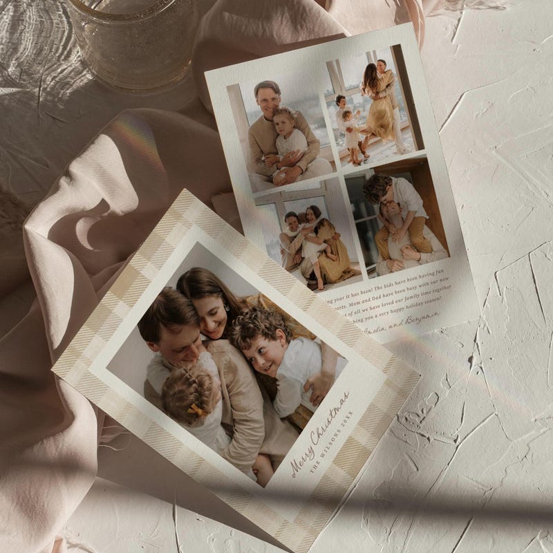 Holiday Card Template Tan - Etsy