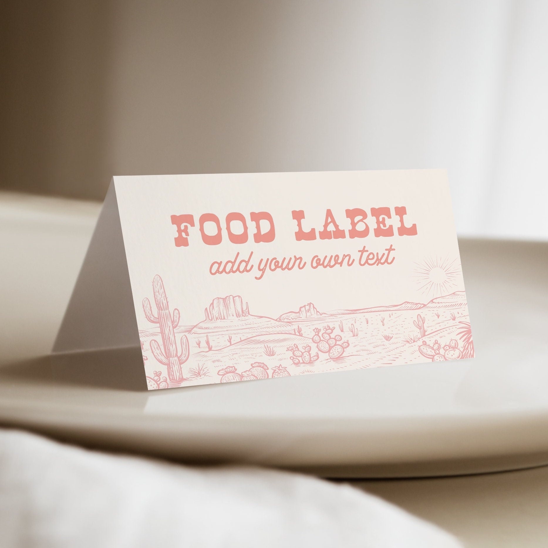 Wild West Food Label Cowgirl Birthday Party First Rodeo Place Card ...