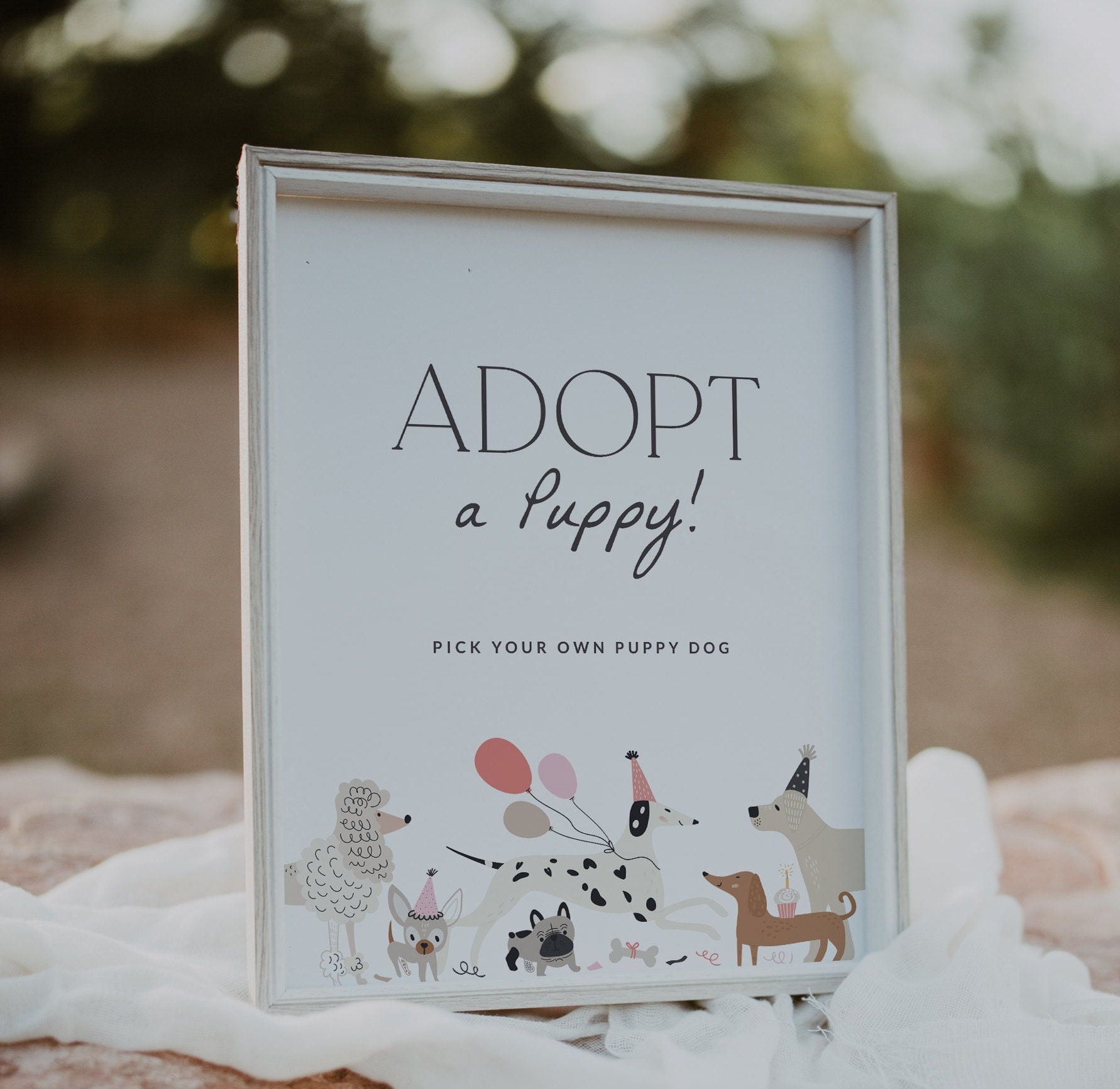 Adopt a Puppy Sign Dog Adoption Sign Puppy Pawty Modern Dog Party ...