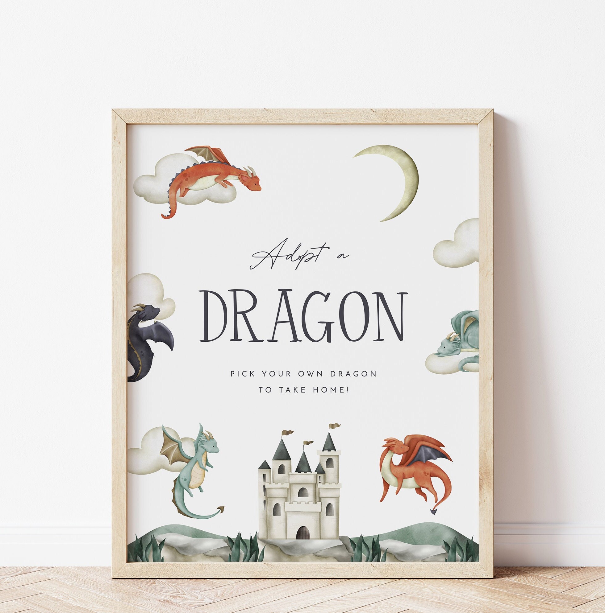 Dragon Milestone Sign, Magical Adventure Birthday, Castle Party Sign ...