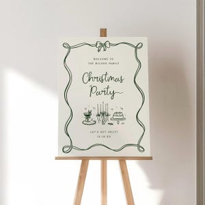 Holiday Party Welcome Sign Whimsical Christmas Sign Board Friendsmas ...