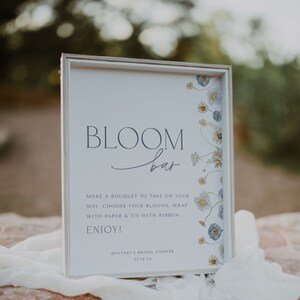 Flower Bar Sign, Bloom Bar Sign, Bridal Shower Editable Sign, Love in ...