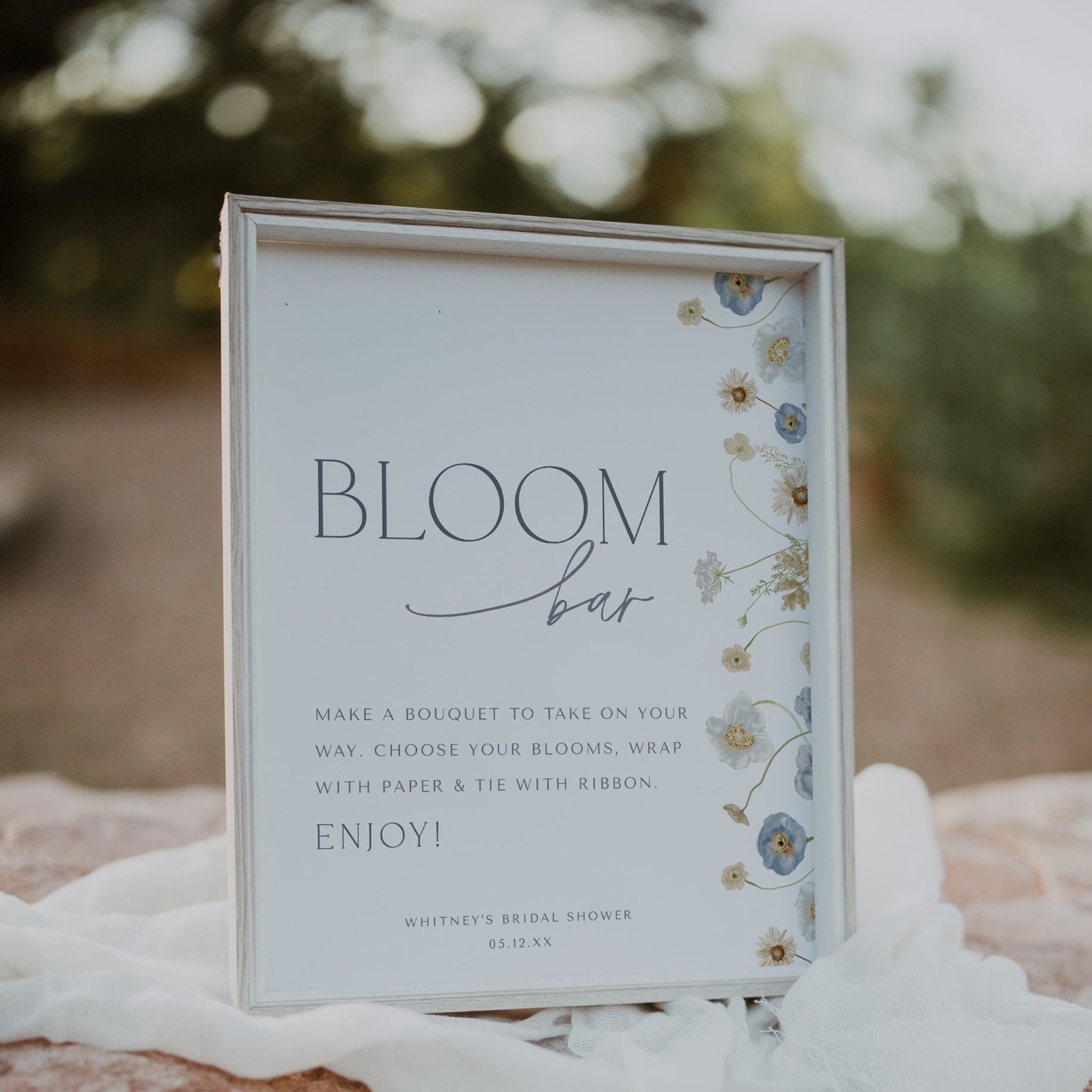 Flower Bar Sign, Bloom Bar Sign, Bridal Shower Editable Sign, Love in ...