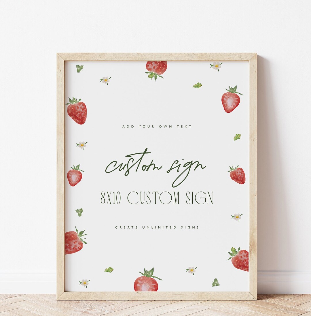 Berry First Birthday Custom Sign 8x10 Party Sign Berry Sign Berry First ...
