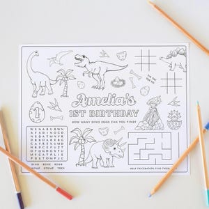Dinosaur Coloring Pages Dino Birthday Activity Sheet Dinosaur Coloring ...