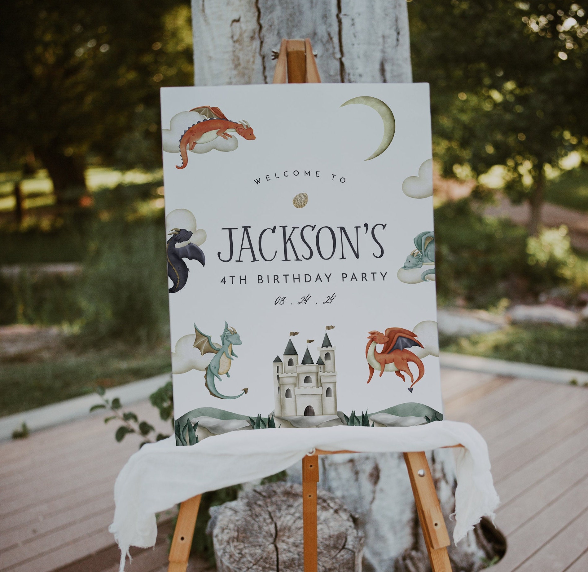 Dragon Coloring Pages Magical Adventure Birthday Castle Editable ...