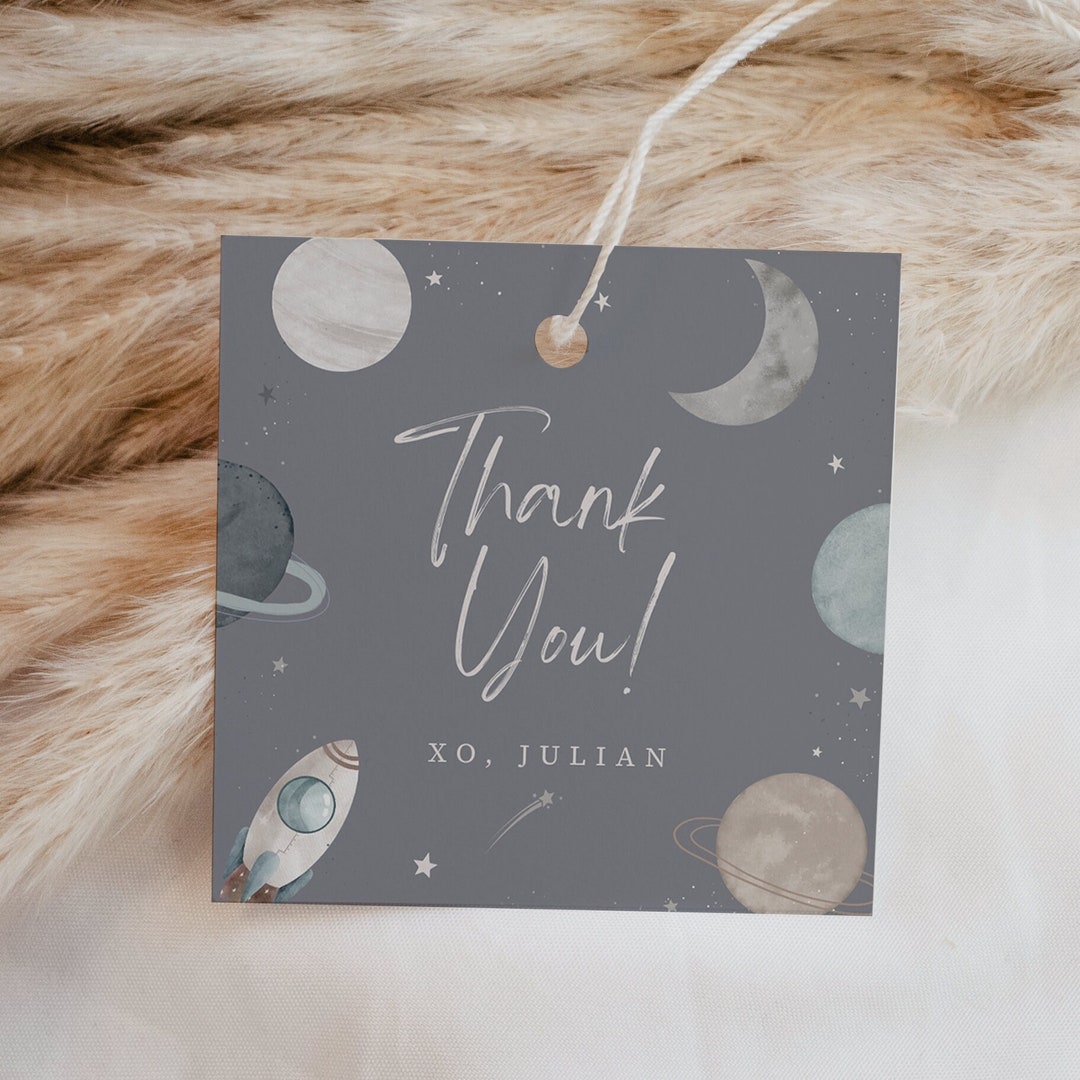 Space Birthday Favor Tag Editable Astronaut Birthday Party Goodie Bag ...
