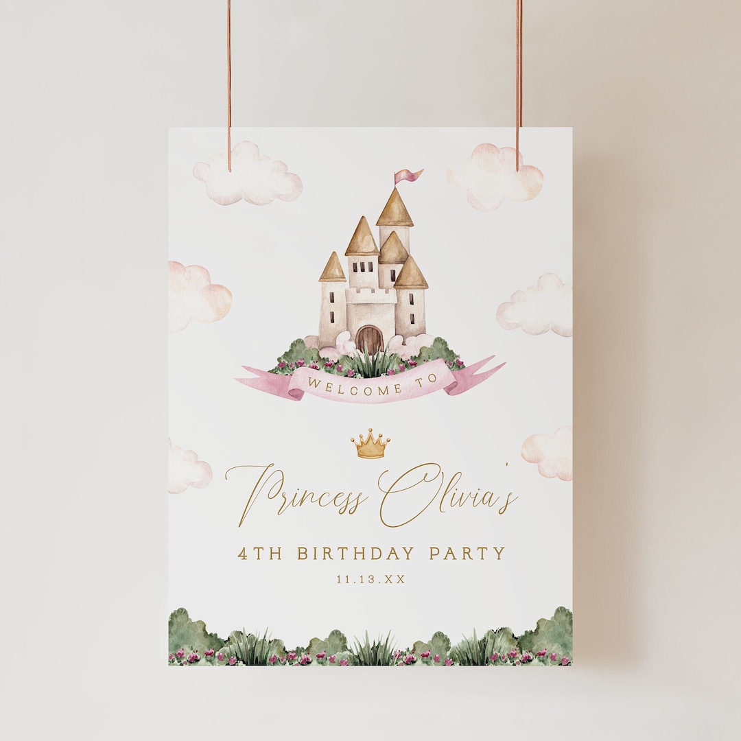 Princess Welcome Sign Princess Birthday Party Magical Fairy Tale ...