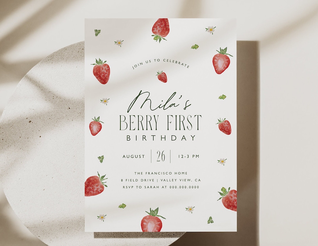 Berry First Birthday Invitation Berry 1st Birthday - Etsy