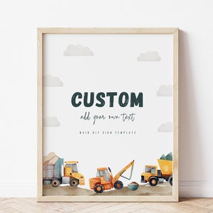 Construction Birthday Party Gable Box Label Construction Trucks Favor ...