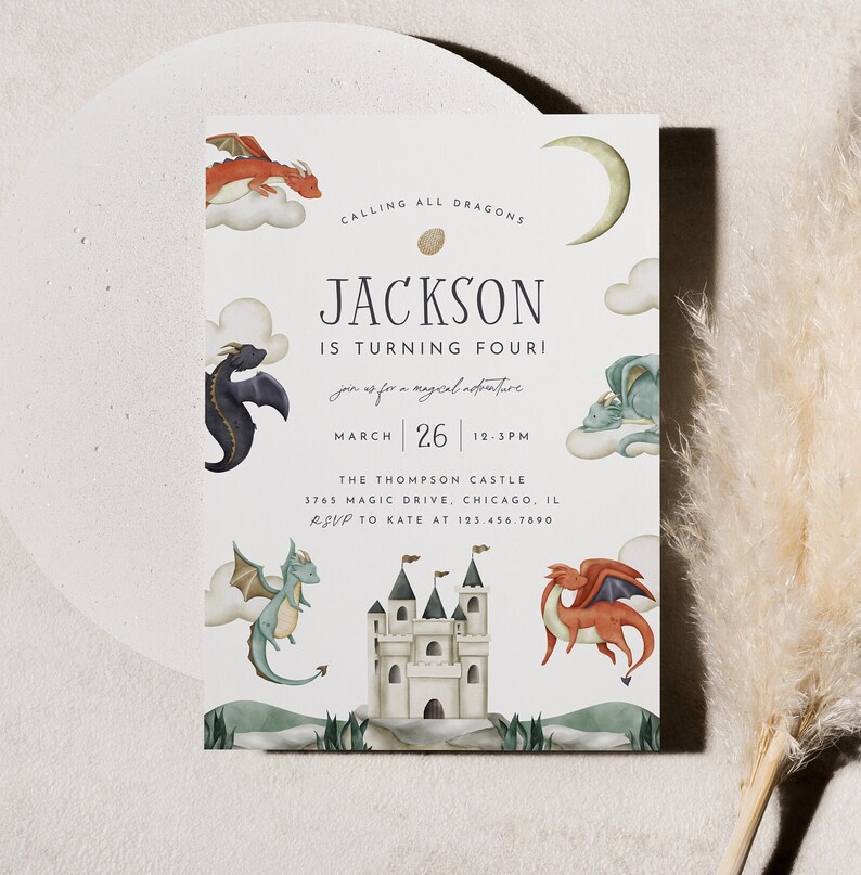 Dragon Adoption Certificate, Adopt a Dragon Form, Boy Dragon Birthday ...