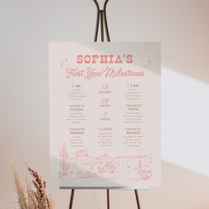 Western Table Sign Cowgirl Birthday Sign Wild West 1st Rodeo Retro ...