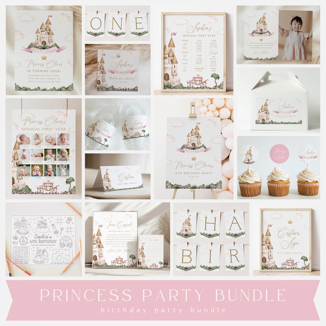 Princess Birthday Party Bundle Princess Party Package Any Age Fairy ...