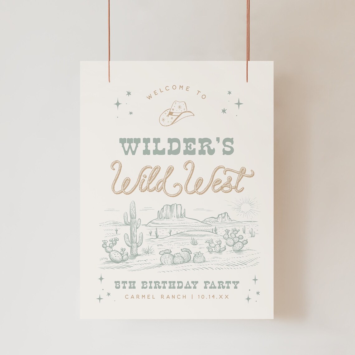 Wild West Welcome Sign Cowboy Birthday Sign First Rodeo Retro Rodeo ...